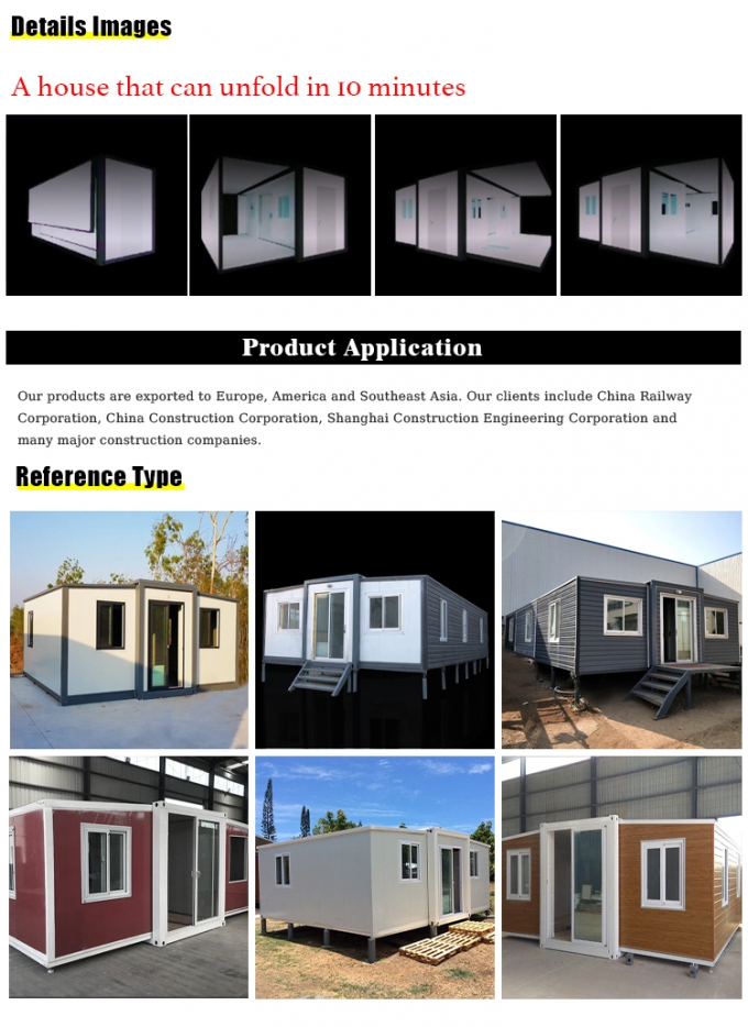 T50mm Eps Expandable Container Homes Demountable Site Sheds