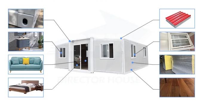Modern Expandable Prefab House Flexible Sturdy Steel Construction White ...