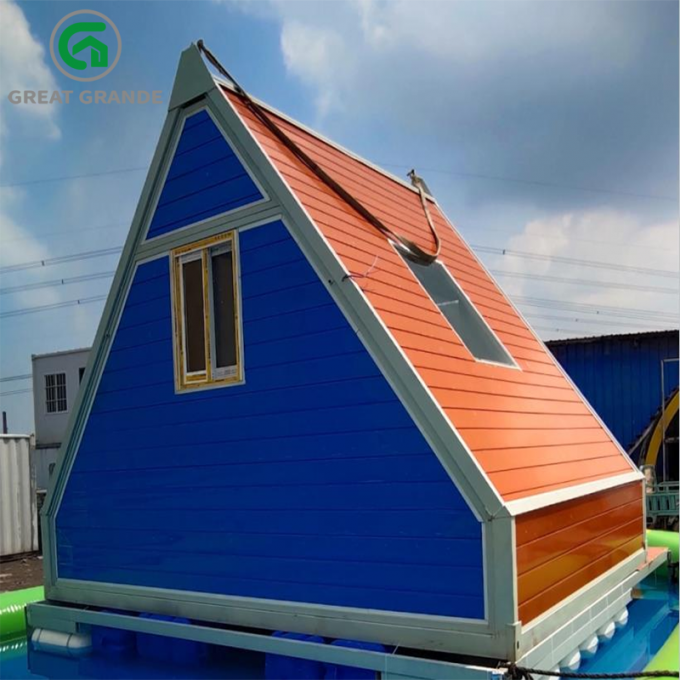 Triangle Folding Container House Camouflage Appearance Glass Curtain ...