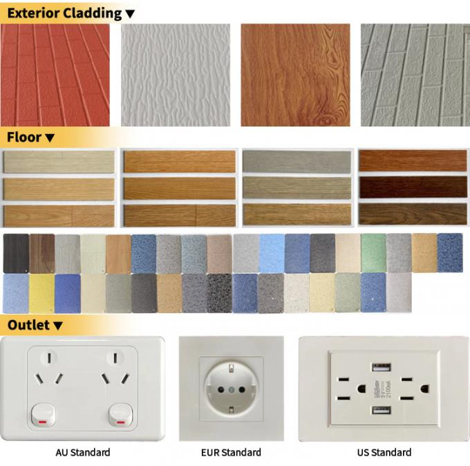 Expandable Container House Cabin 3 Bedrooms Fire Protection Insulation