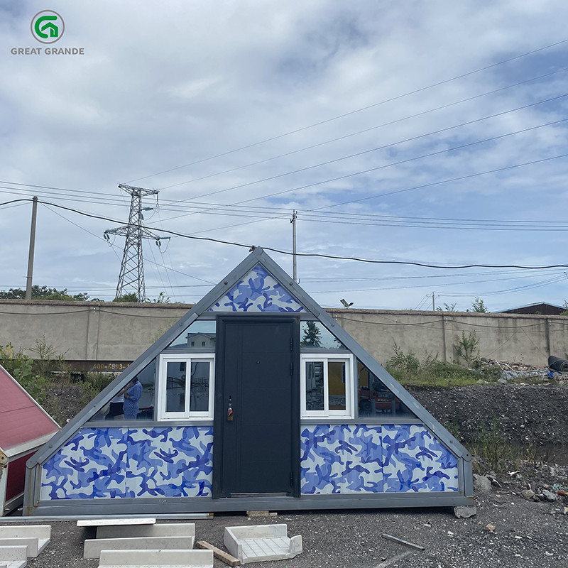 Galvanized Steel Pipe Frame Prefab Triangle House Foldable Office ...