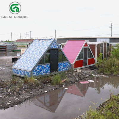 Triangle Folding Container House Camouflage Appearance Glass Curtain ...
